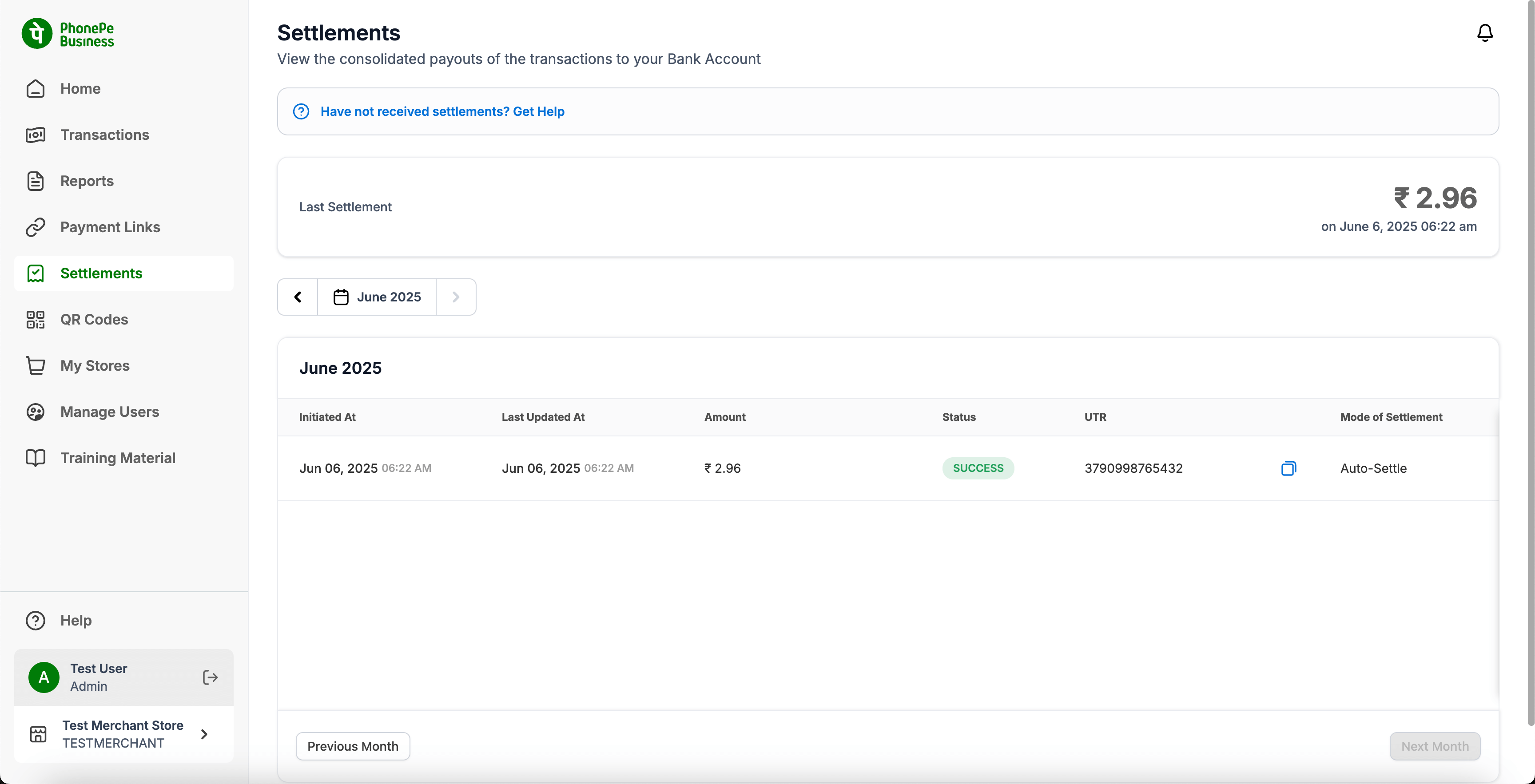 Settlements | PhonePe Business Developer Documentation | Integration Guide